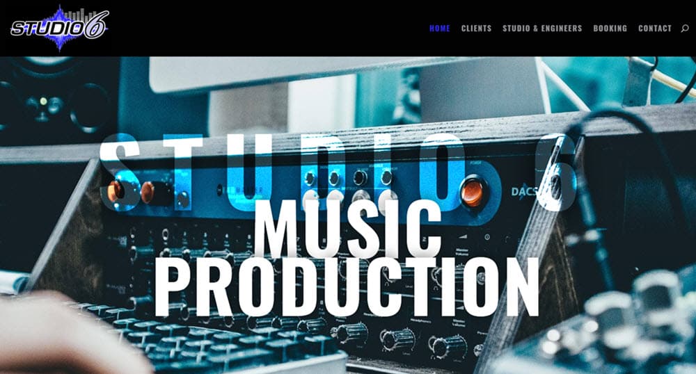 Music Production & Rehearsal Studio website built by DMJ